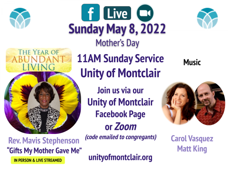 SUNDAY SERVICE WITH REV. MAVIS STEPHENSON, GUEST MUSICIANS - CAROL ...