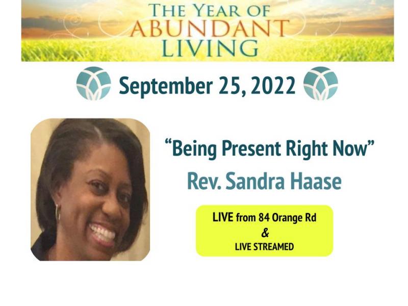SUNDAY SERVICE WITH GUEST SPEAKER REV. Sandra Haase | Unity of Montclair